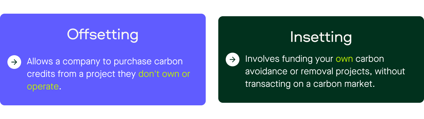 The difference between carbon insetting and carbon offsetting